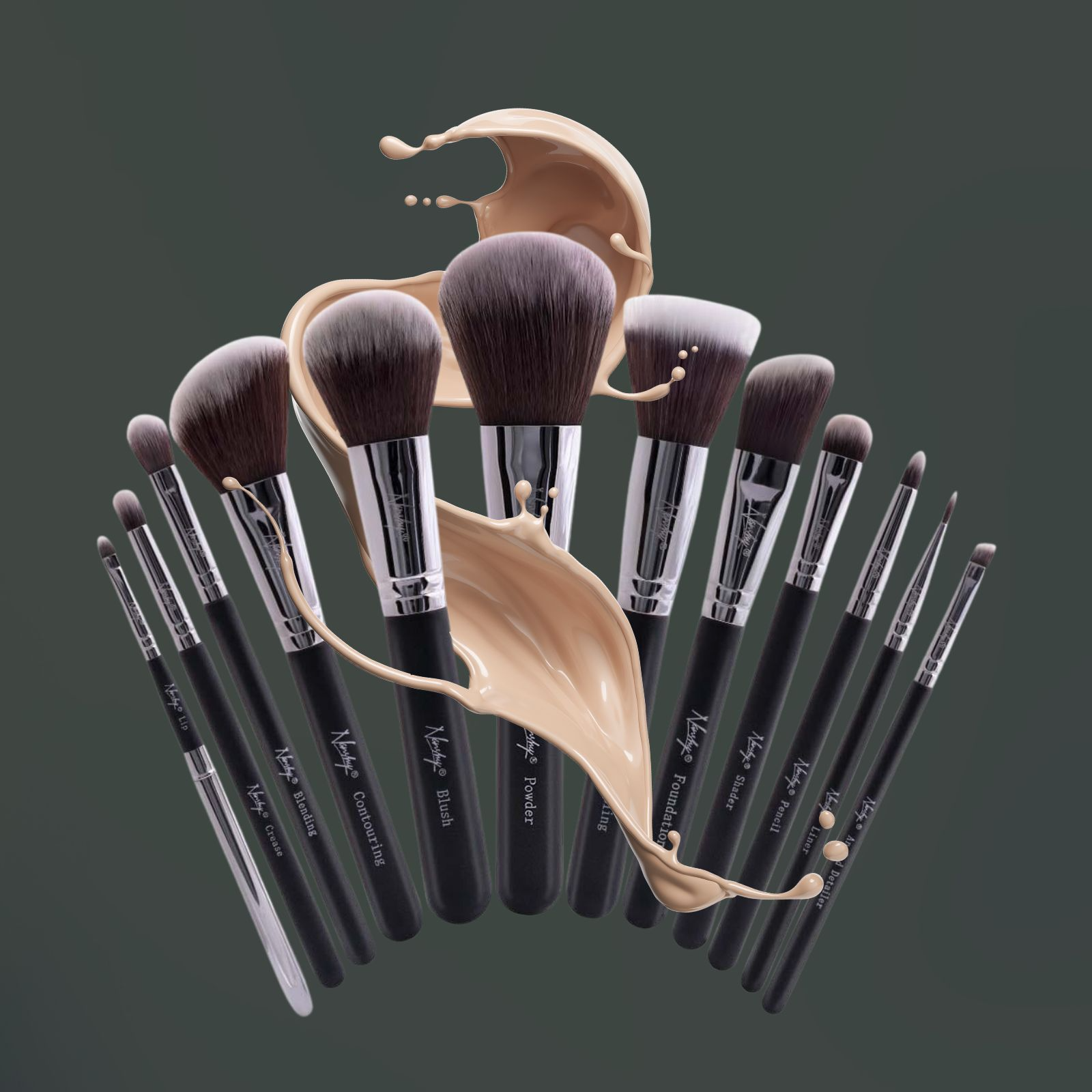 Collection of makeup brushes store